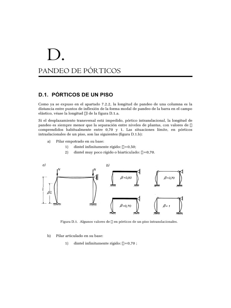Anexo D - Pandeo de Pórticos | PDF | Pandeo | Física Aplicada e Interdisciplinaria