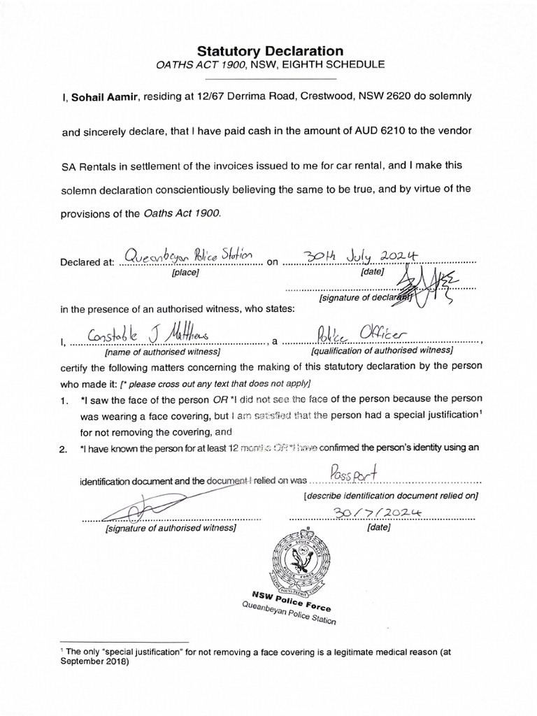 Stat Dec S Aamir | PDF