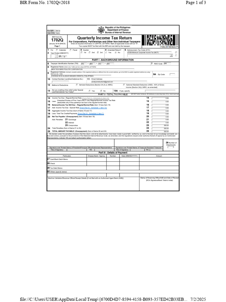 1702Q - Dec 2023 | PDF | Tax Deduction | Income Tax