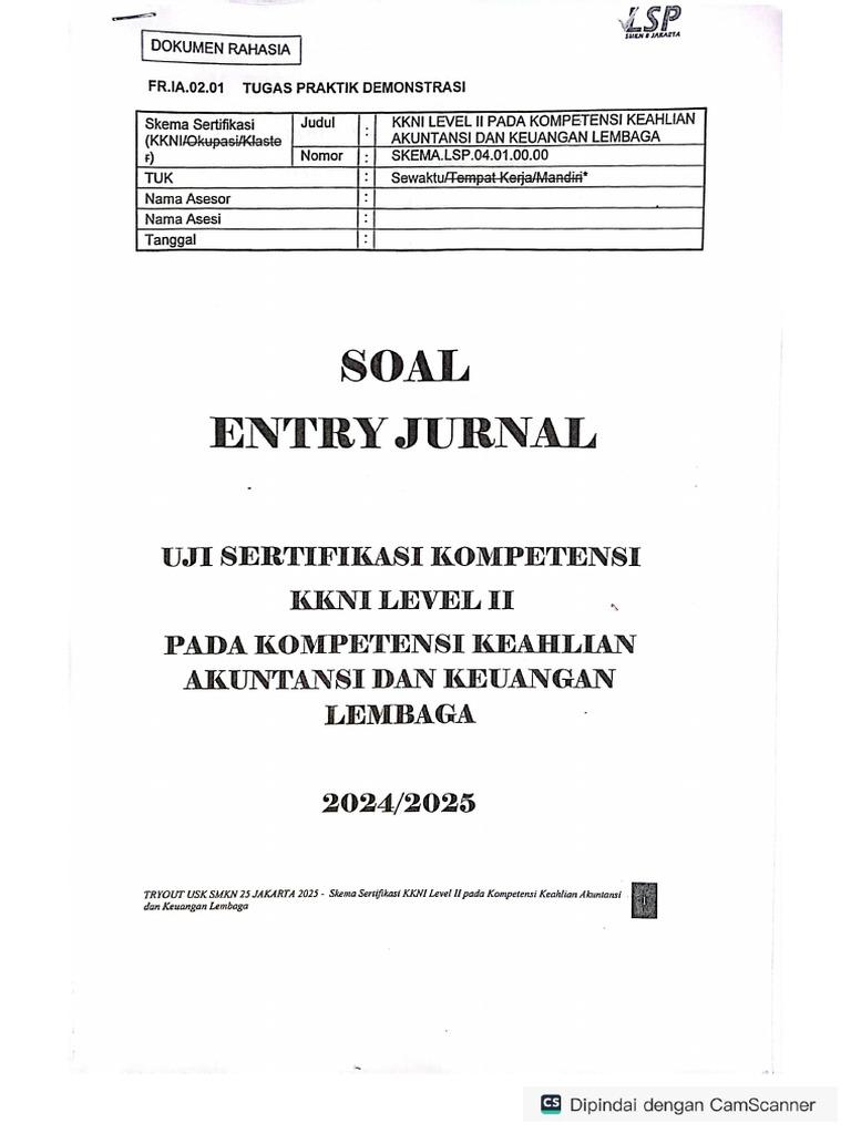 Soal Entry Jurnal | PDF