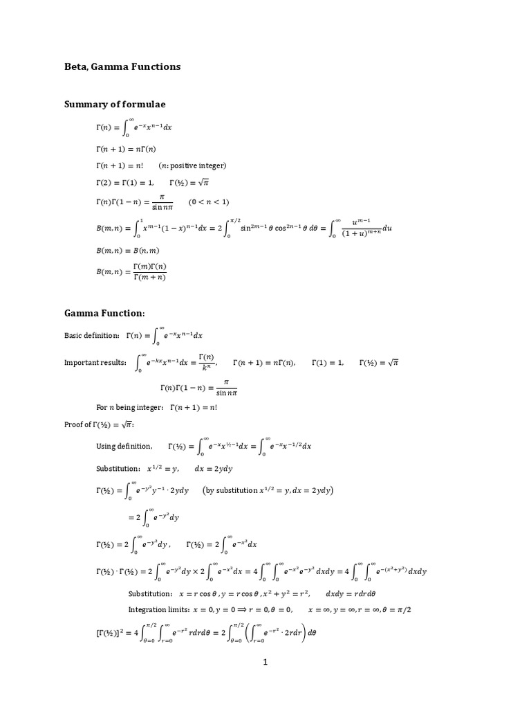 Beta Gamma Functions Solution | PDF | Mathematics | Mathematical Analysis