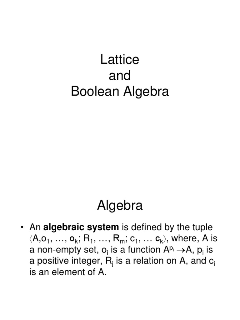 Lattice and Boolean Algebra | Download Free PDF | Boolean Algebra ...