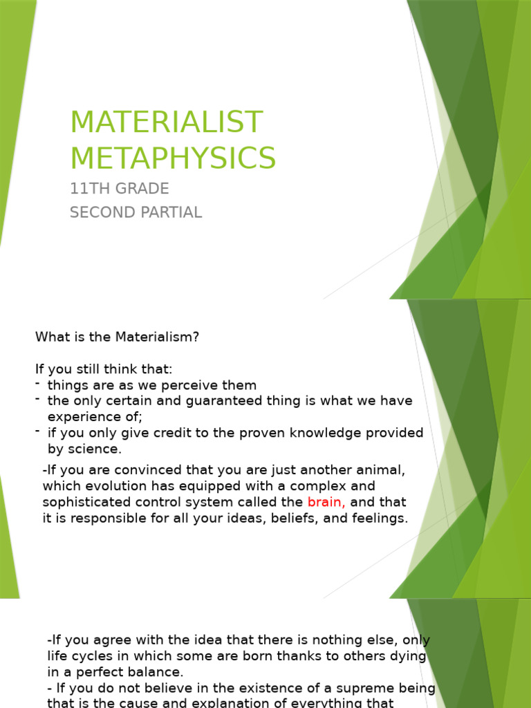 Materialist Metaphysics | PDF | Materialism | Metaphysics