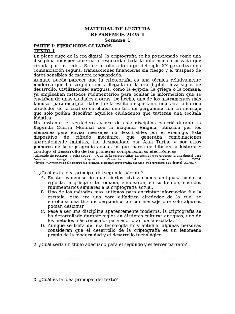 Sem1 Repasemos 2025.1 | PDF | Universo | Queso