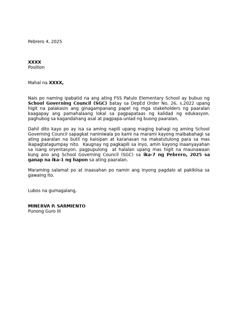 SGC Invitation Letter | PDF