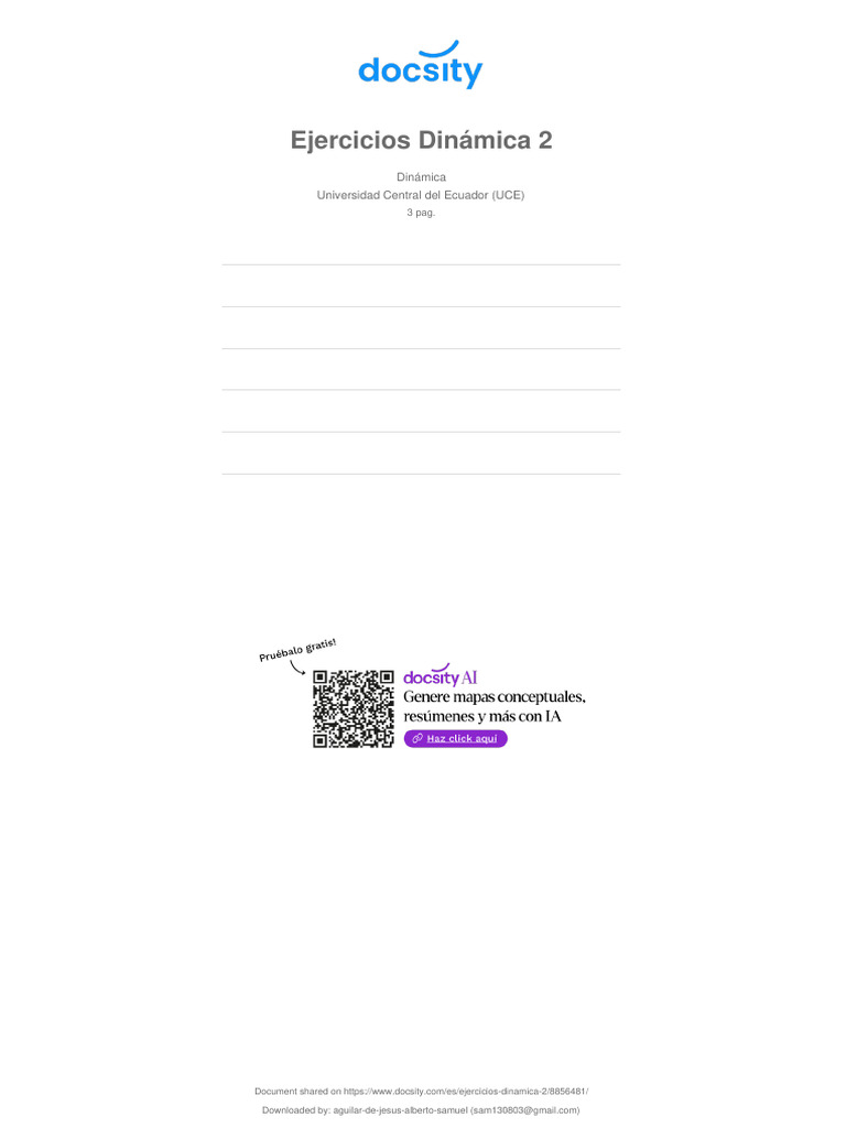 Docsity Ejercicios Dinamica 2 | PDF