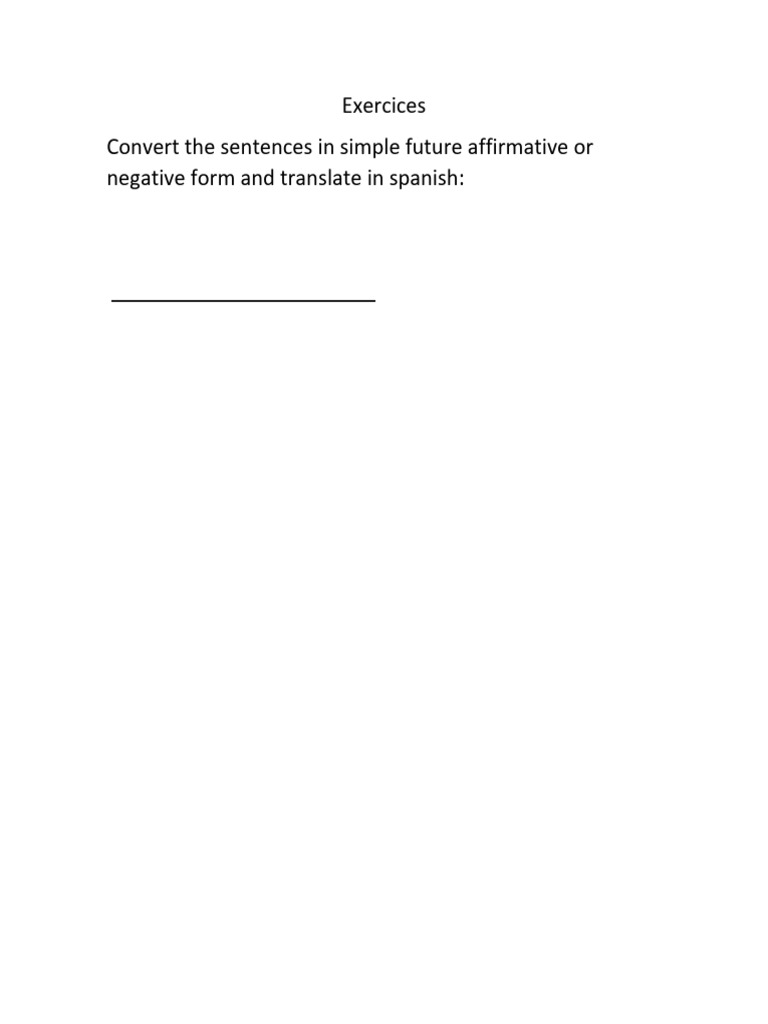 Exercice1 Future Simple Afirmative Form | PDF