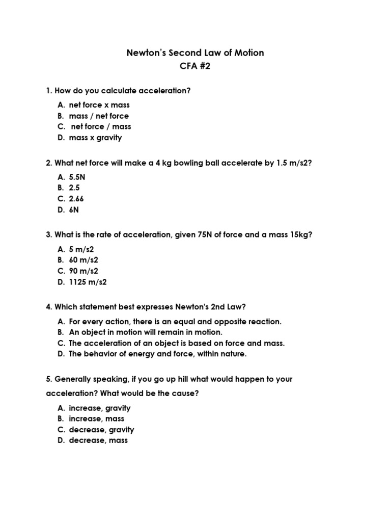 Newton's Second - Third Law of Motion-4 | PDF | Force | Acceleration