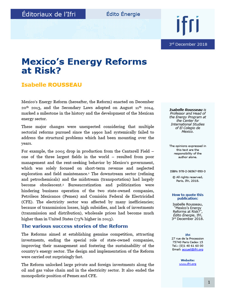 Mexico's Energy Reform Challenges | PDF | Natural Gas | Liquefied ...