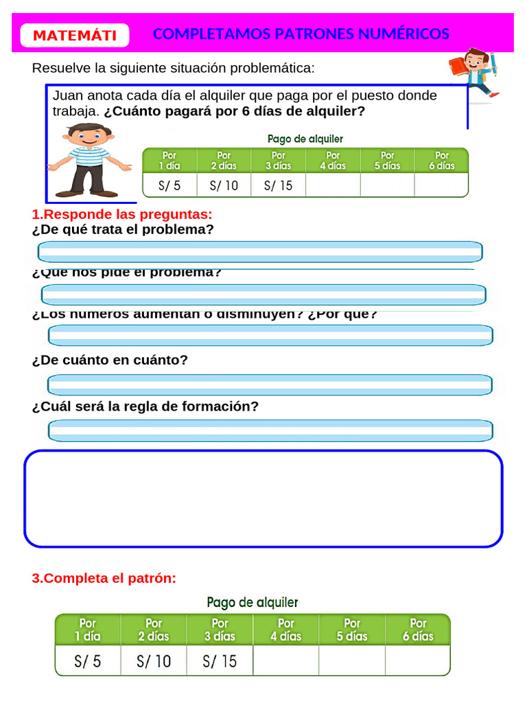 2° GRADO FICHA 11 JUL. MAT Completamos Patrones Numéricos | PDF