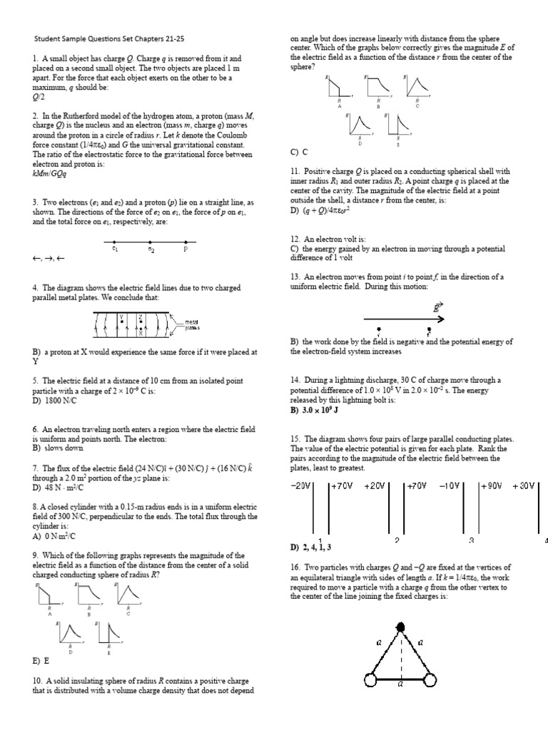 Physics All Sample Questions | PDF | Inductor | Magnetic Field