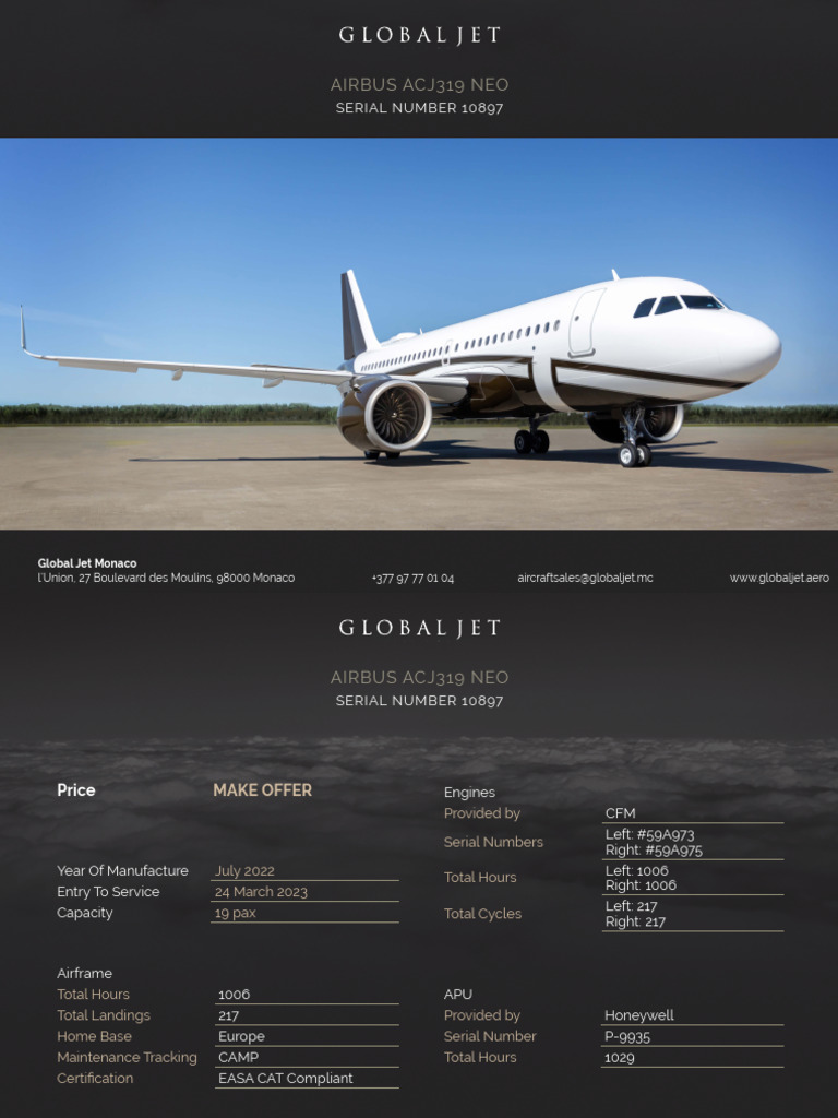 Airbus ACJ319 NEO Specifications | PDF | Aviation | Aircraft