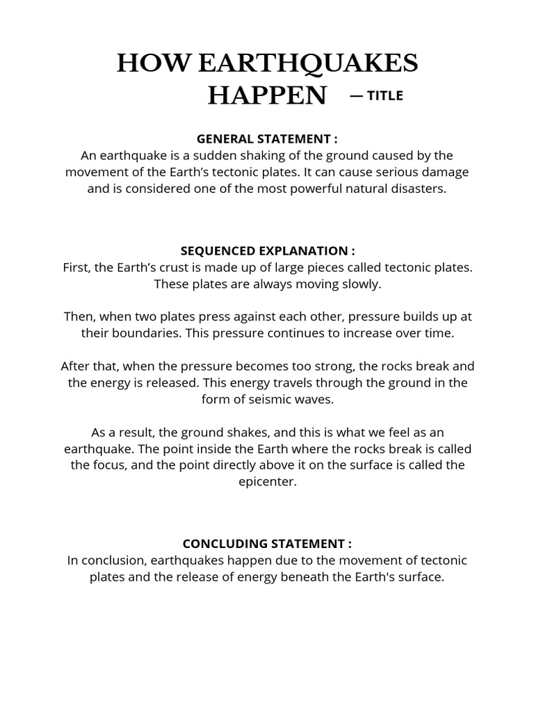 How Earthquakes Happen PDF | PDF