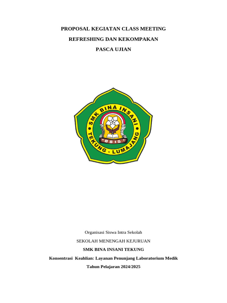 Proposal Kegiatan Class Meeting | PDF
