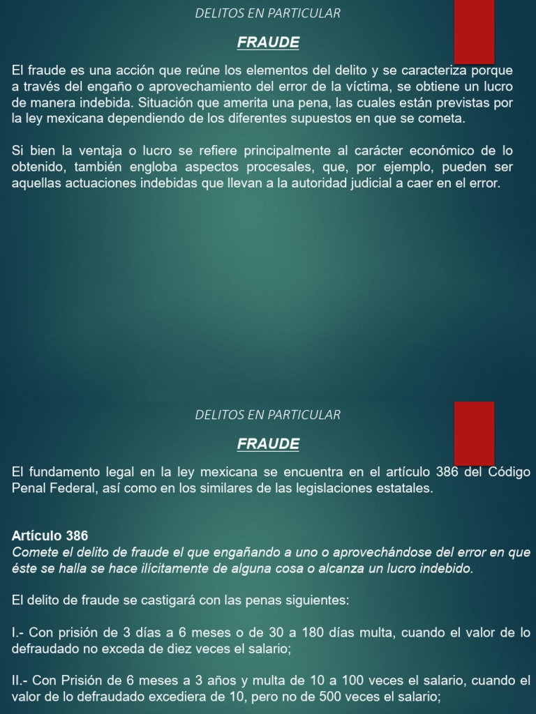 Delito de Fraude en México | PDF | Fraude | Multa (pena)