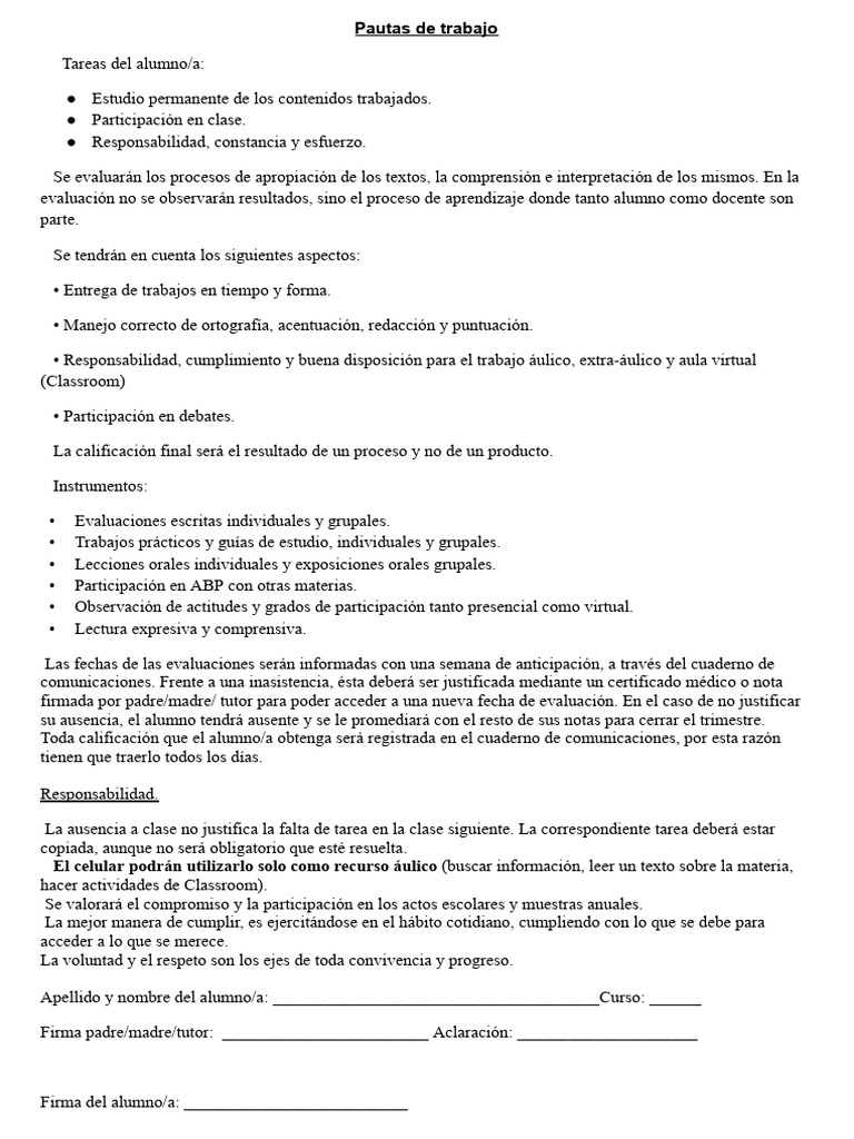 Pautas de Trabajo 2025 | PDF | Comunicación humana | Modificación de comportamiento