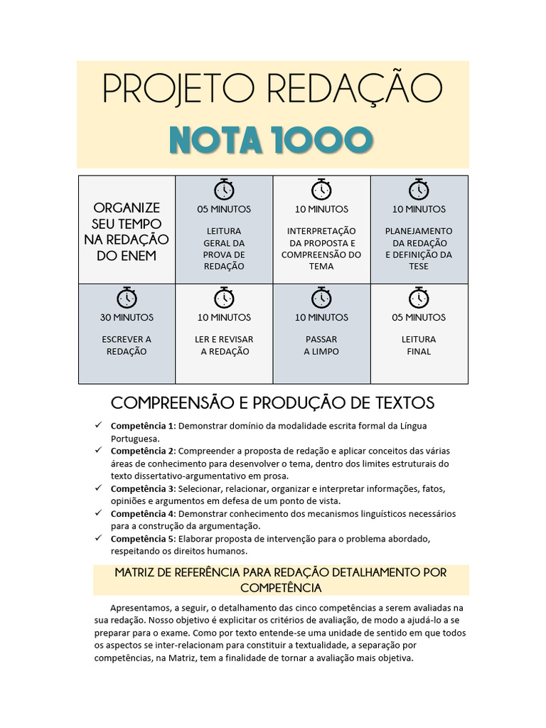 Guia para Redação Nota 1000 no ENEM | PDF | Pronome