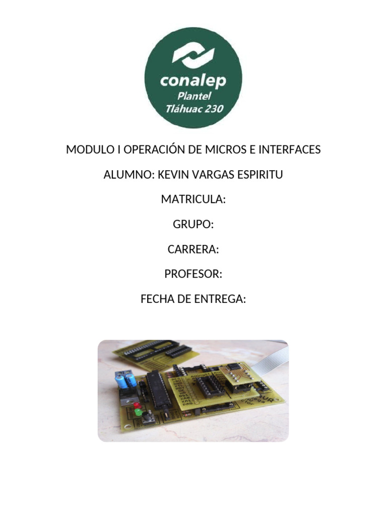 Modulo I Operación de Micros e Interfaces | PDF | Microprocesador ...