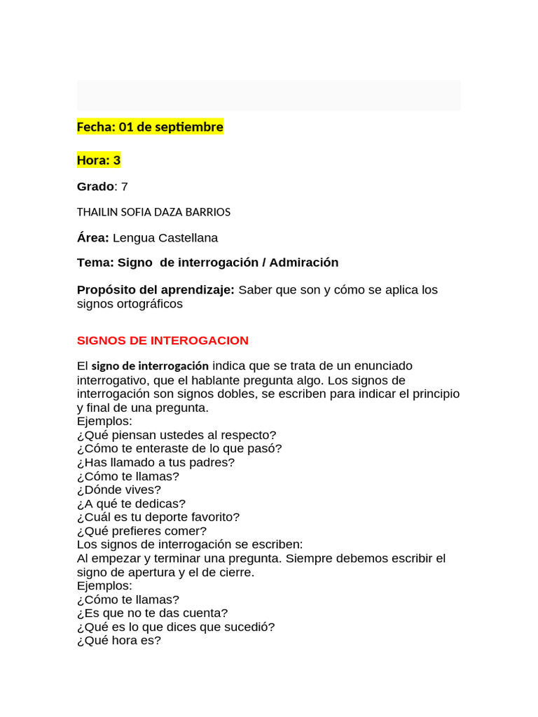 Uso de signos de interrogación y admiración | PDF | Puntuación ...