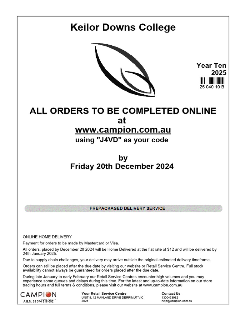 Year Ten Texts & Stationery Order Guide | PDF | Pencil