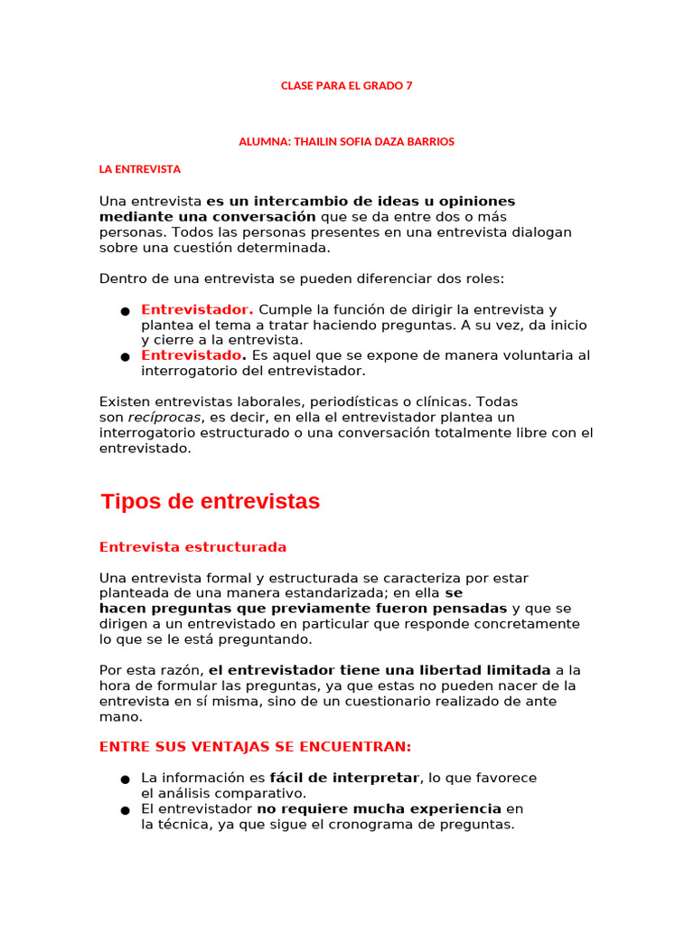Guia Español La Entrevista | PDF | Cuestionario