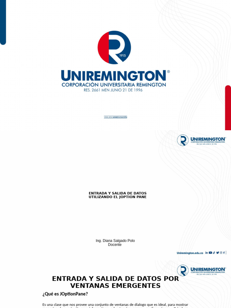 6.entrada y Salida de Datos Con JOption | PDF