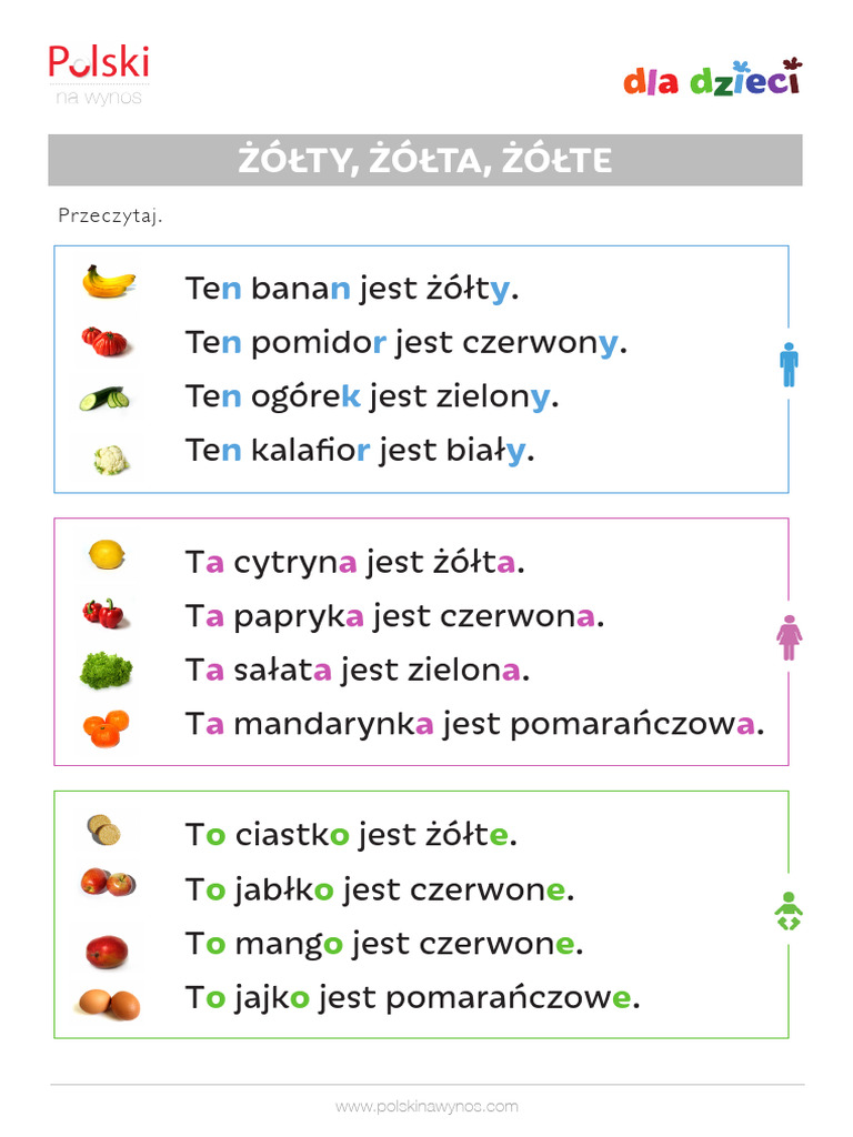 Zolty Zolta Zolte Czytanka | PDF