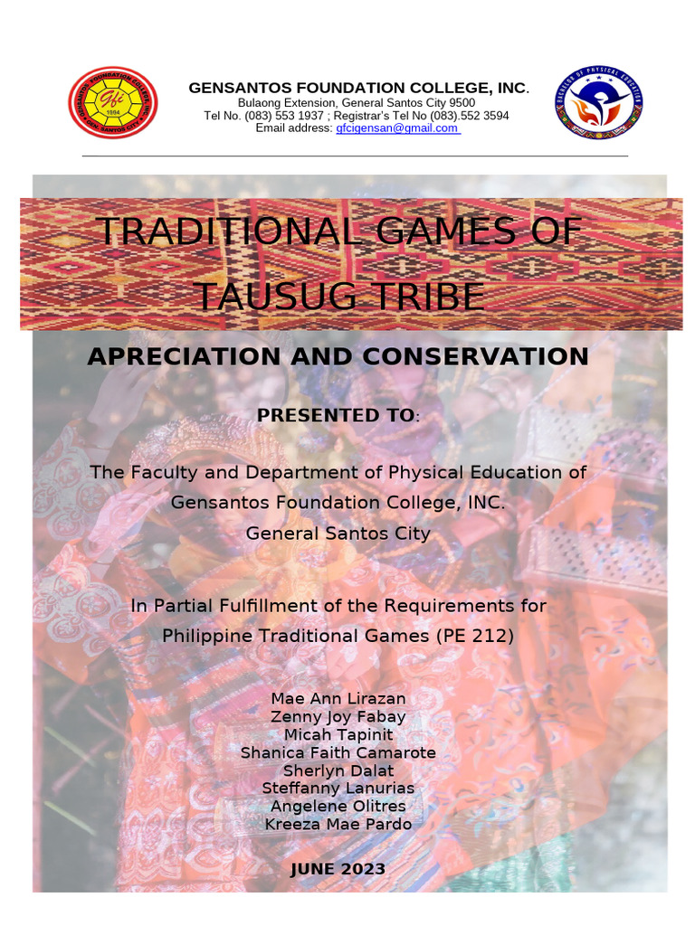 Tausug Tribe Traditional Games Study | PDF