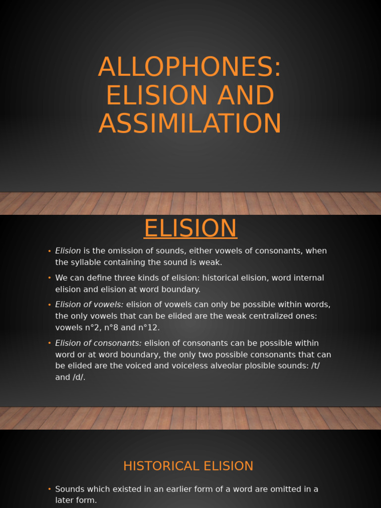 Elision and Assimilation in Phonetics | PDF | Consonant | Phonology