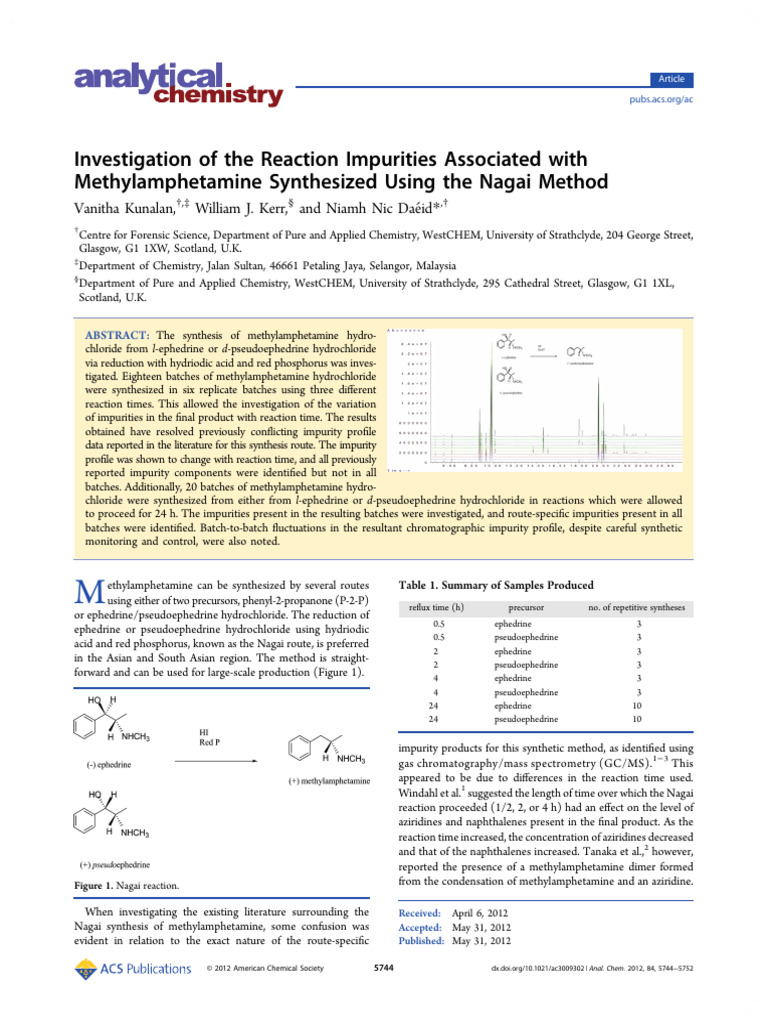 Kunalan Et Al 2012 Investigation of The Reaction Impurities Associated ...