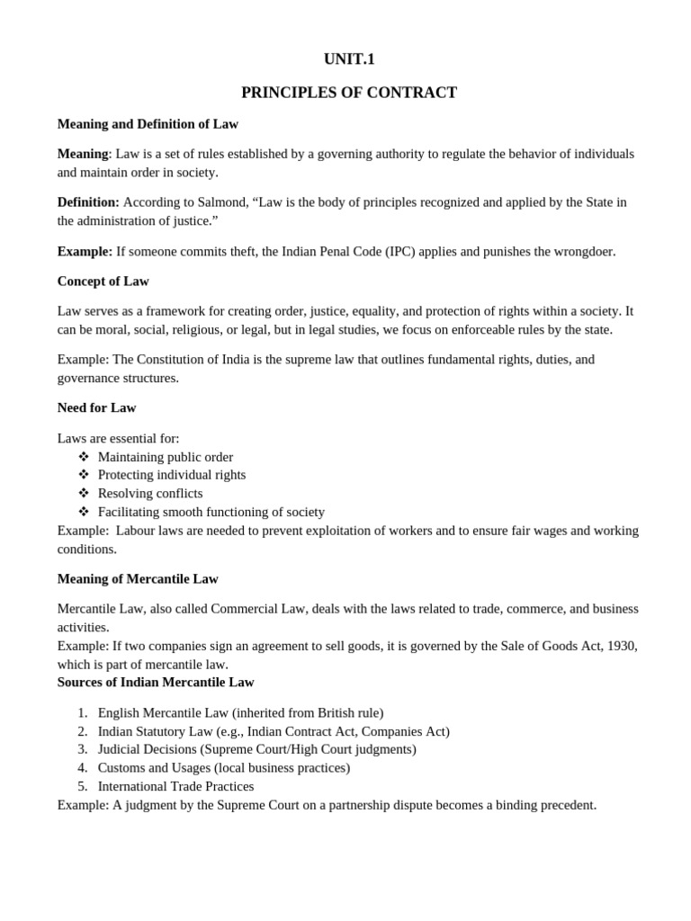 Principles of Contract Law Explained | PDF | Offer And Acceptance ...