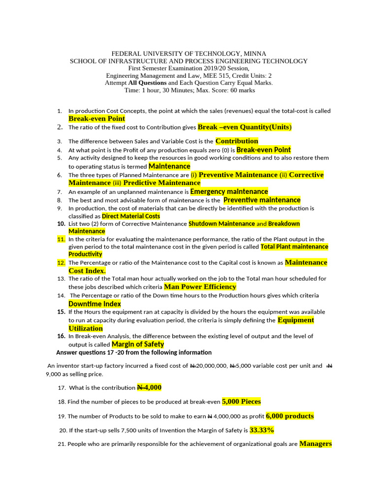 MEE 515 201920 Exam Answered | PDF | Business | Private Law