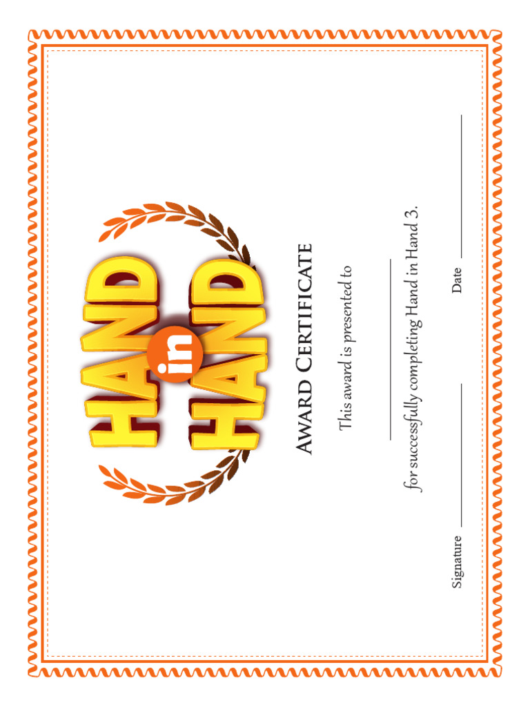 Hand in Hand SB3 Certificate | PDF