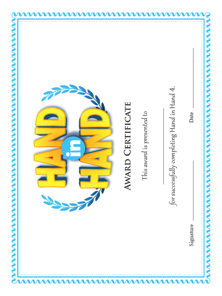 Hand in Hand SB4 Certificate | PDF