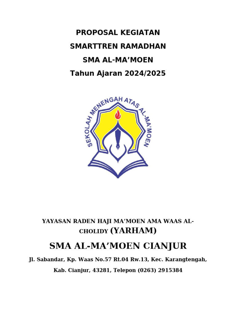 Cover Proposal Kegiatan Smarttren | PDF