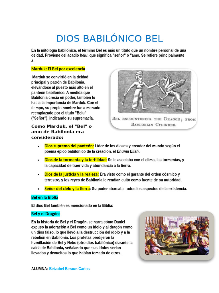 Dios Babilónico Bel | PDF