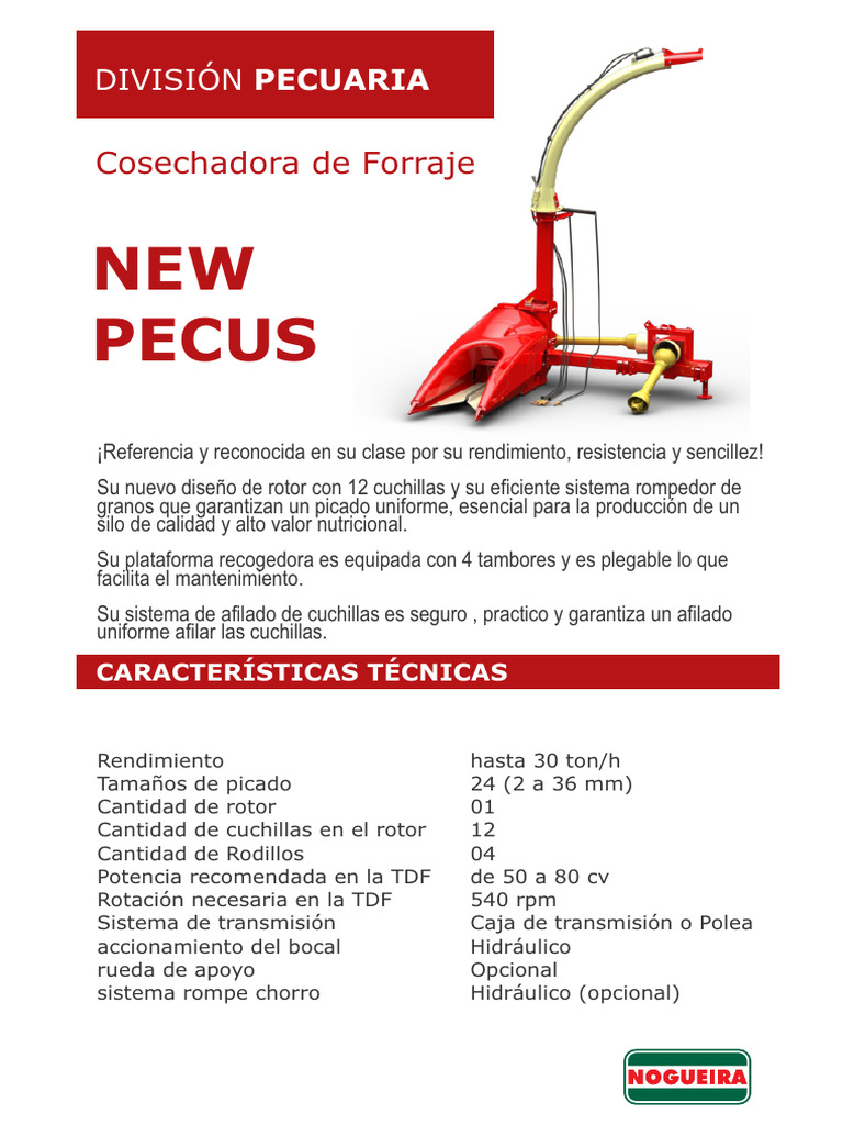 Nogueira Cosechadora Picadora - Catalogo - New - Pecus | PDF