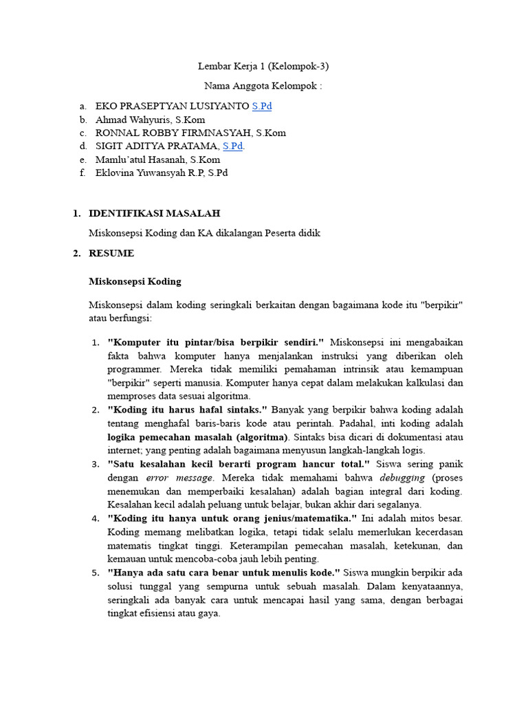 Lembar Kerja 1 | PDF