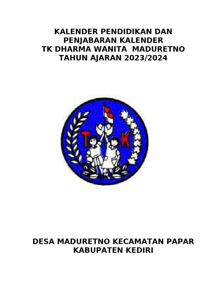 Kalender Pendidikan TK Dharma Wanita 2023/2024 | PDF