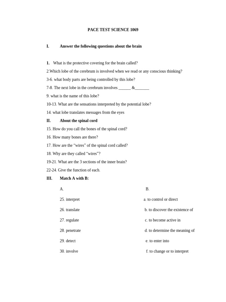 Pace Test Science 1069 | PDF