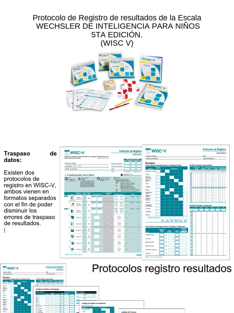 Protocolo WISC-V: Registro y Análisis | PDF | Conocimiento | Memoria de ...