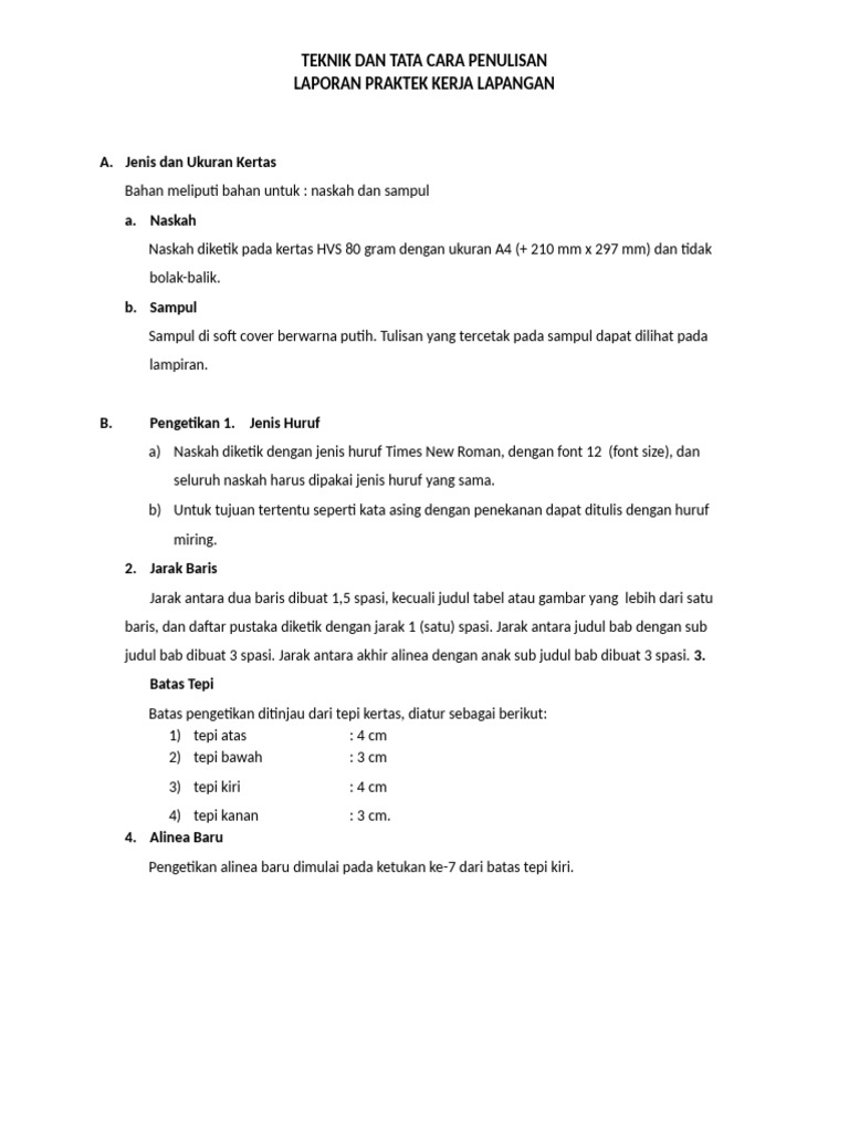 Contoh Penulisan Sub Bab Laporan | PDF