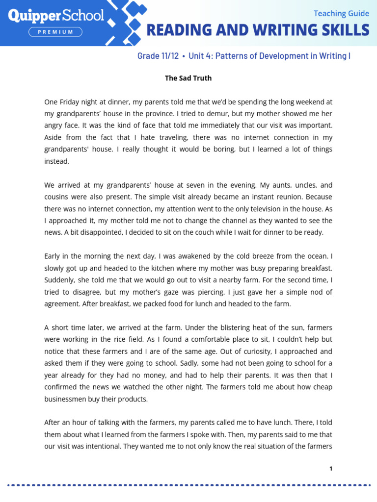 ME EngRW 11 Q3 0401 - AR - Narration | PDF