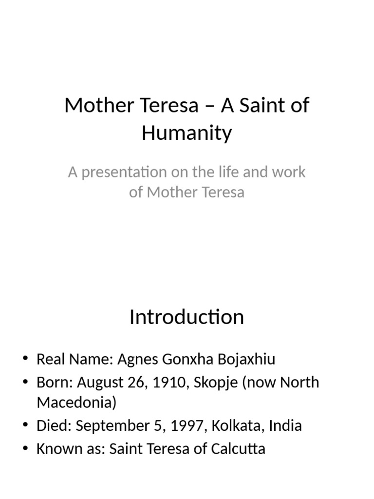 Mother Teresa Presentation | PDF