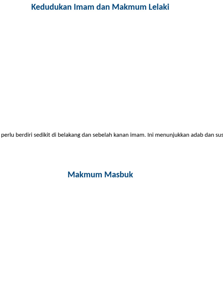 Contoh Slaid Solat Berjemaah Makmum | PDF