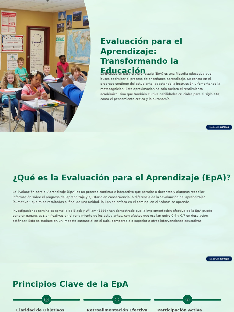 Evaluacion para El Aprendizaje Transformando La Educacion | PDF | Evaluación | Enseñando