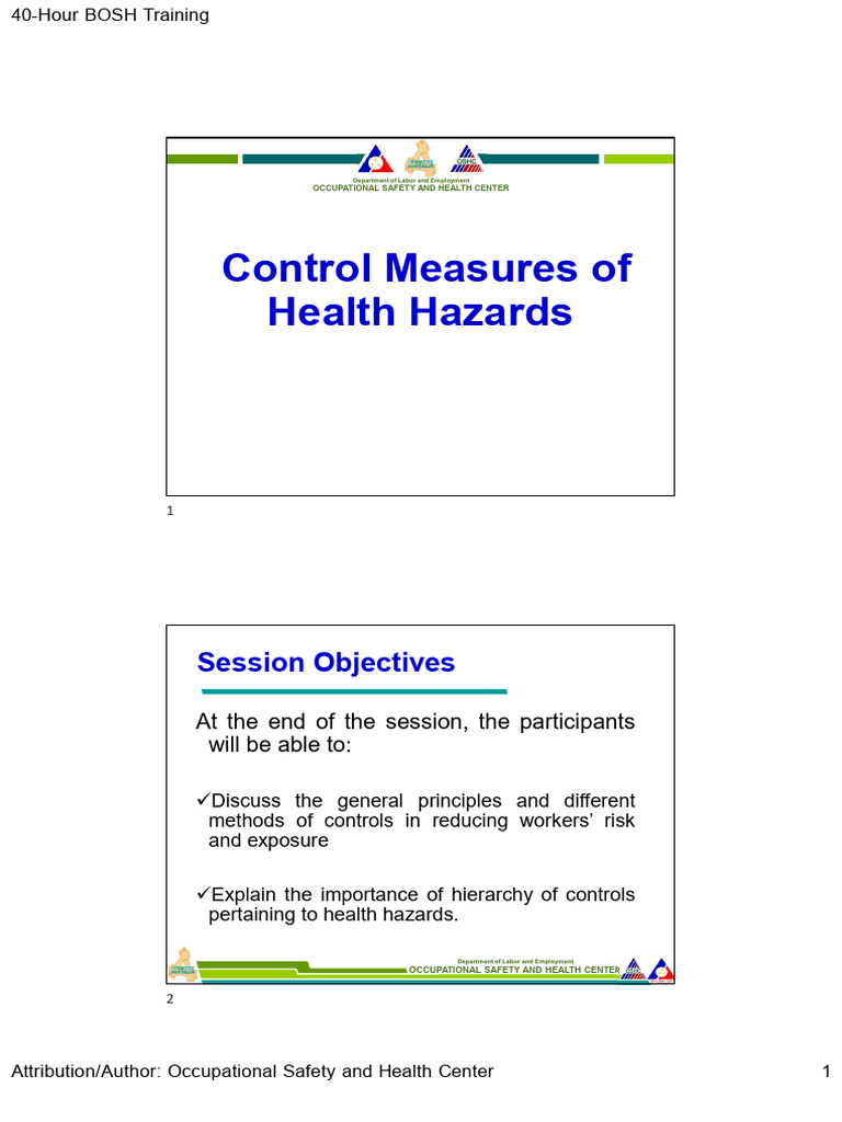 40-Hour BOSH Training Overview | PDF | Personal Protective Equipment ...