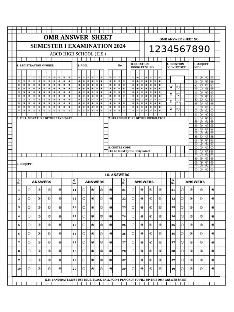 Omr Ans Sheet | PDF | Chess Theory | Chess