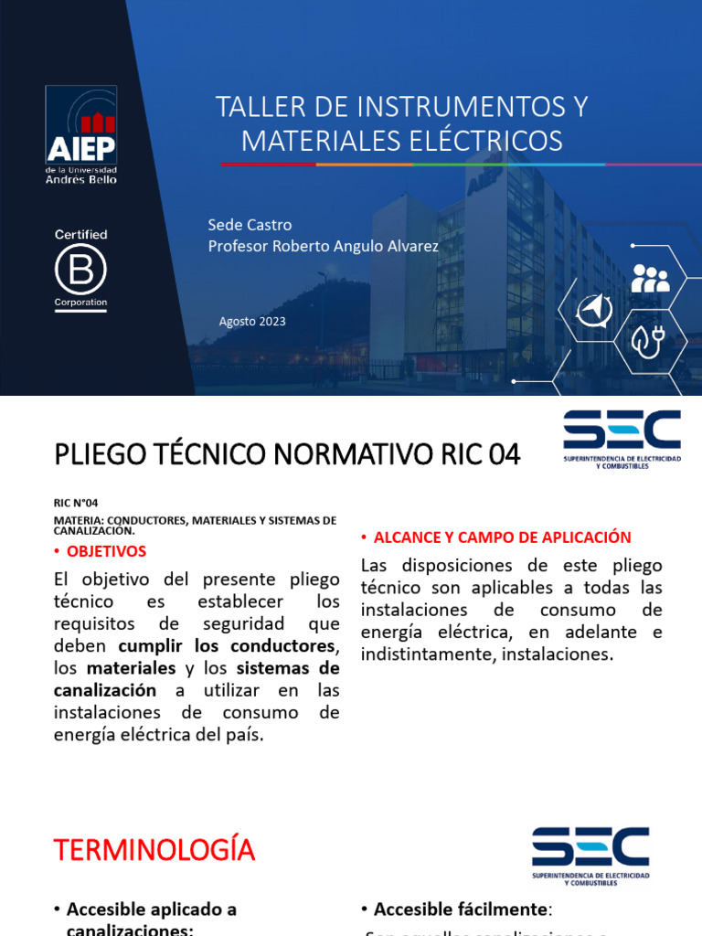 Ric 04 Conductores, Materiales y Sistemas de Canalización. | PDF | Conductor electrico ...