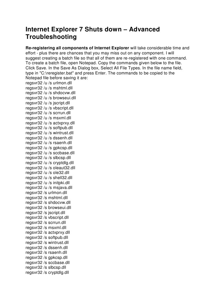 Internet Explorer 7 Shuts Down Pdf Internet Explorer Microsoft Windows 